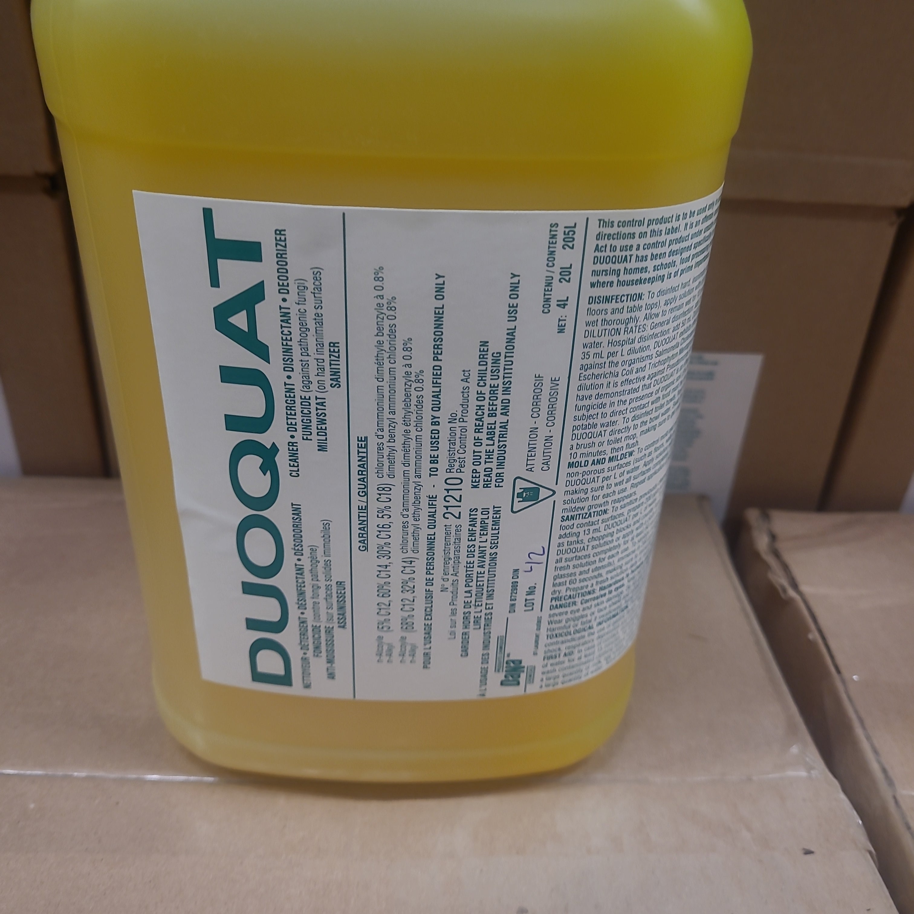 DUOQUAT CITRUS SCENTED DISINFECTANT CLEANER 4L – Tex Euro Industrial ...