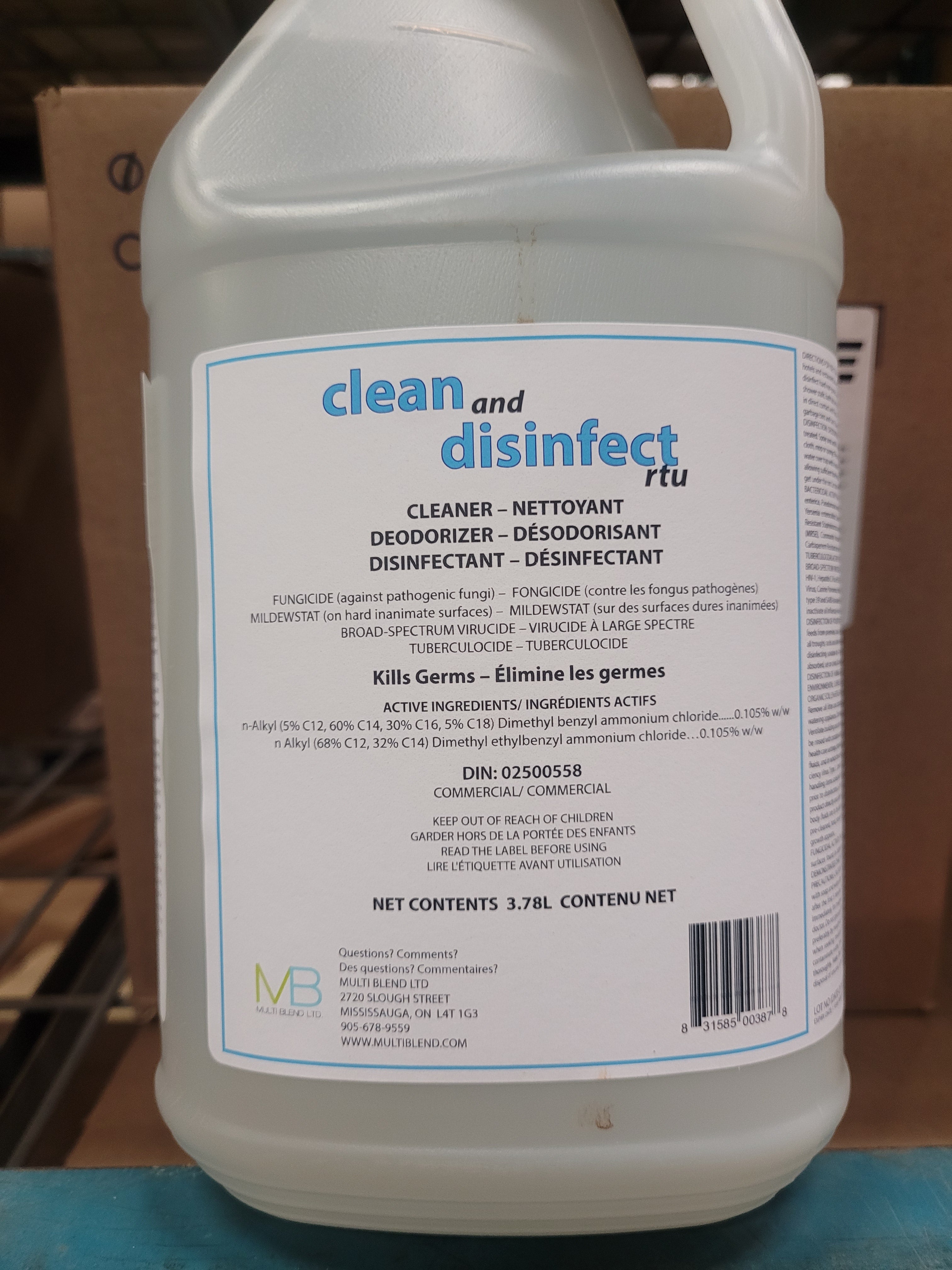 CLEAN & DISINFECT RTU CLEANER (LARGE JUGS) – Tex Euro Industrial Sales Ltd.