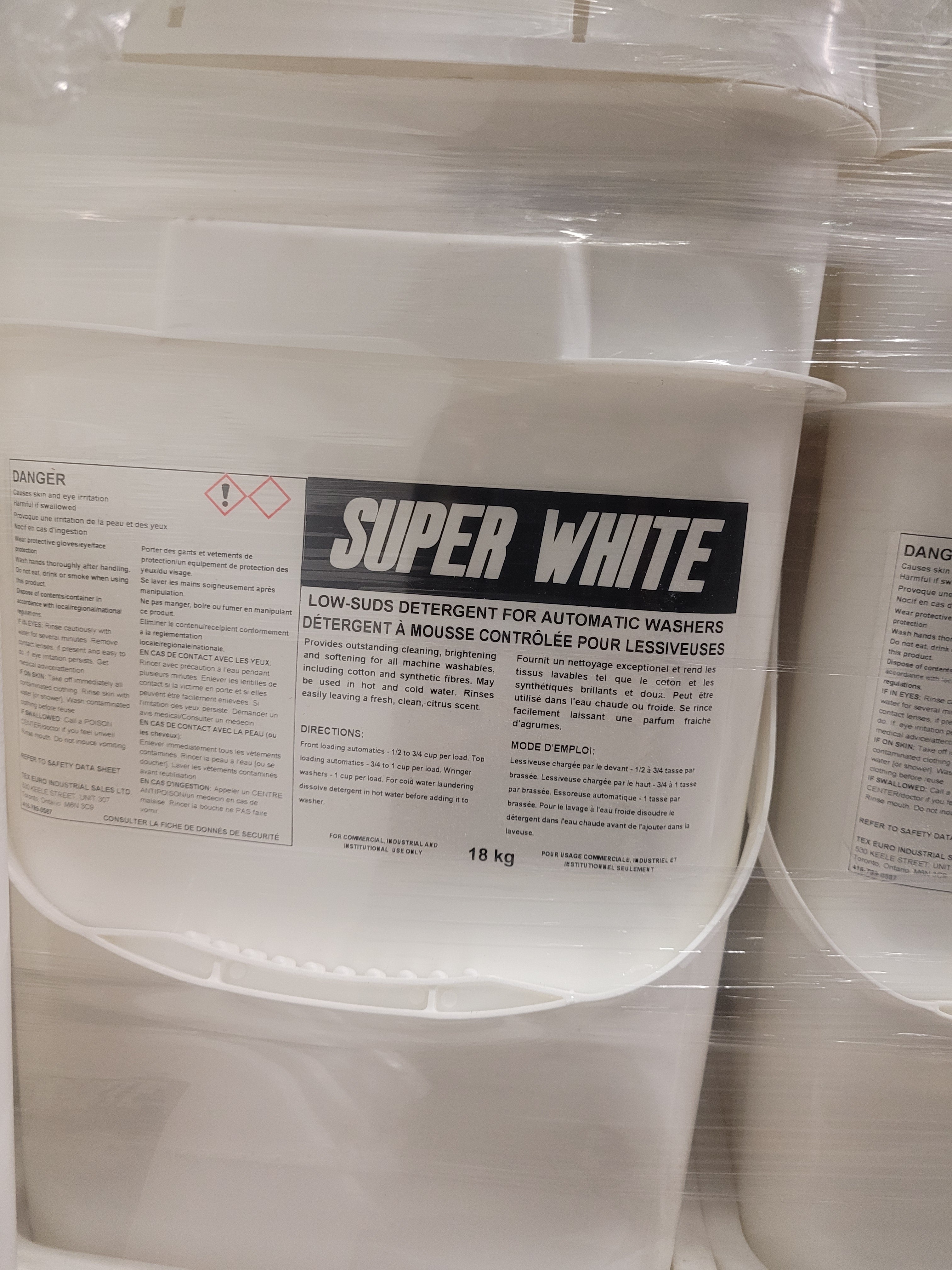 LAUNDRY POWDER DETERGENT SUPER WHITE 18KG – Tex Euro Industrial Sales Ltd.